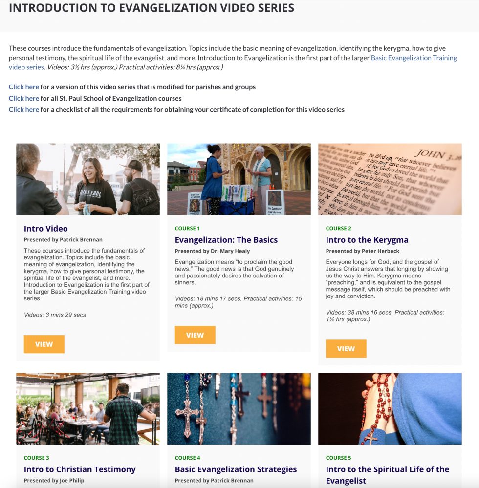 St. Paul Online School Intro | St. Paul Street Evangelization